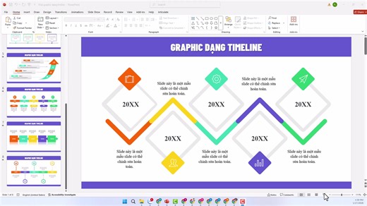 Mẫu inforgraphic dạng timeline trên PowerPoint #powerpointtutorial #inforgraphic #ppt #powerpoint