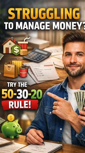 50-30-20 Rule Explained in 40 Seconds 💰 #money #budget
