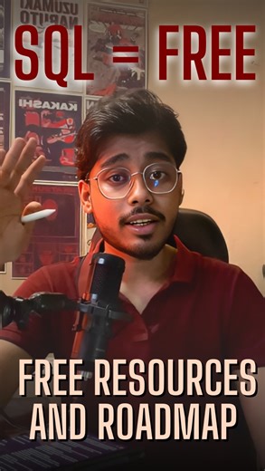 Aditya on Instagram: "Jab sab log Diwali ki chuttiyon mein sirf chill kar rahe honge… tum bas 2–3 ghante daily deke ek aisi skill master kar sakte ho jo har tech career ka base hai 👀 Main baat kar raha hu SQL ki — jo data analyst, backend dev aur AI engineer sab ke liye must-have skill hai 💻 Maine roadmap + free resources sab ready kar diye hai (YouTube courses, PDFs, projects included) Comment karo “SQL” aur main personally share kar dunga 🔥 #CodeByAditya #sql #sqltutorial #sqlforbeginners #