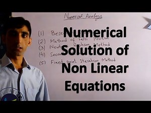 Numerical Solution of Non Linear Equations. Bisection Method lecture 1