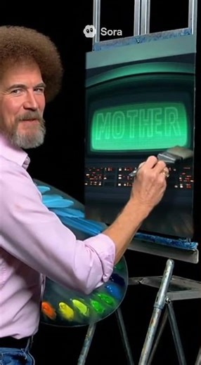 Bob Ross Paints MU/TH/UR 6000 from Alien