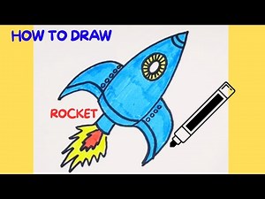 How to draw a rocket-simple step by step video