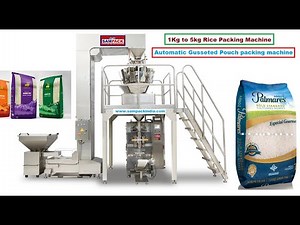 Rice Packing Machine 1Kg, 5Kg, Multi head weigher Gusseted pouch packing machine