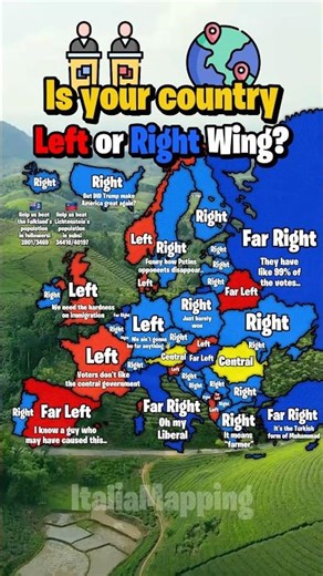 Is your country Left or Right wing? | ItaliaMapping #fypシ゚viral #mapping #mapper #geography #map