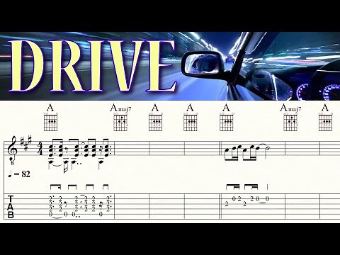DRIVE | THE CARS | Complete version | Acoustic Guitar Lesson | Tutorial | TAB & Sheet Music