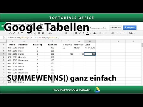SUMMEWENNS ganz einfach ( Google Tabellen / Spreadsheets )