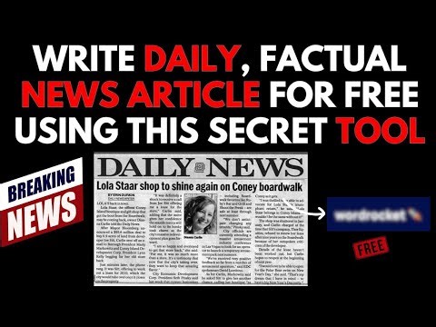 Write Daily, Factual News Articles For FREE (using this new tool)