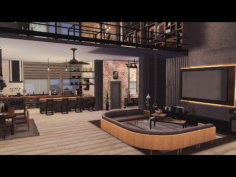 LOFT APARTMENT | THE SIMS 4 INDUSTRIAL LOFT KIT | NO CC | Stop-motion