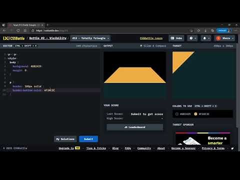 CSS Battle Target #13 | Totally Triangle | All cssbattle.dev solutions
