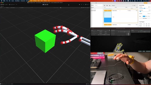 Oleg Frolov on Instagram: "Made a quick haptic feedback prototype for hand-tracking interactions with a voxel. Felt fun and engaging. It's another level of immersiveness (unfortunately, the video is not able to convey this). Visual design alone can make an interactive experience great, but if you want to make it exceptional, DIFFERENT, this is where haptic design plays the key role. The device on my wrist is from the Hapticlab's Prototyping Kit (the thing on my index fingertip is called Linear R