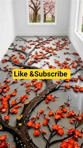 Luxury Epoxy Floor Art Transformation 🌸 | Living & Dining Setup