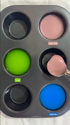 Guess the Color | Lime + peach pink + bright blue #colormixing #amazing