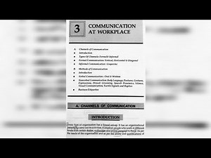 FYBCOM SEM-1 | BUSINESS COMMUNICATION | CHAPTER:3 COMMUNICATION AT WORK PLACE NOTES