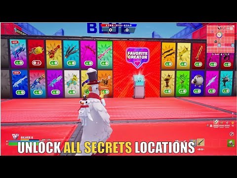 SUPER RED VS BLUE TYPICAL GAMER MAP FORTNITE - ALL SECRETS LOCATIONS PART 14 ( ICY RIFLE)