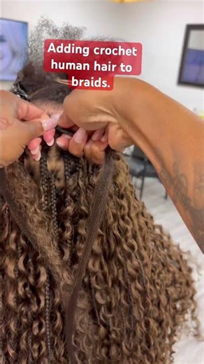 How to add crochet human hair for boho braids #humanhair #shortbraids #crochethair