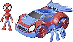 Spidey and His Amazing Friends Marvel Change 'N Go Web-Crawler and Spidey Action Figure, 2-in-1 Vehicle, 4-Inch Figure, for Kids Ages 3 and Up