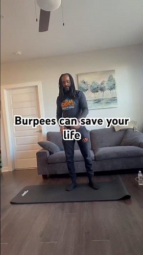Burpees build balance & strength for healthy aging. #Over40Fitness