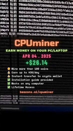 🪙⛏️ CPUminer - Day 16 | 💰 Earn Money From Your Idle PC/Laptop