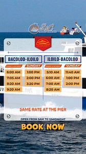 OCEANJET BACOLOD TO ILOILO Travel hassle-free from Bacolod to Iloilo with OceanJet!  Enjoy the same rates as the pier with no need to line up—just book online with L&C Travel Services. No extra charges, just smooth sailing.  Secure your seat now! #OceanJet #BacolodToIloilo #HassleFreeTravel #BookOnline #LCTTravelServices #TravelConvenience #IloiloBound #BacolodBound | L&C Travel Services | Facebook