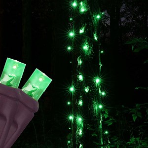 5mm Green LED StretchNet Pro&reg Tree Wrap Lights, Brown Wire - Christmas Lights, Etc