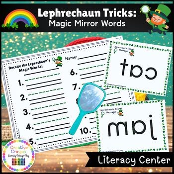 Kindergarten St. Patrick’s Day CVC Word Decoding & Writing Literacy Center