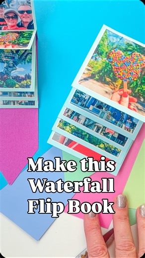 Sarah Christie 🦩 Extraordinary Chaos Craft, SVGs, Travel, Home on Instagram: "Make this easy waterfall flip book with me in Cricut Design Space using just shapes and photos! This is a great tutorial for creating photo books for cards and scrapbooking and I think my favourite thing I have made in ages. If the want the slowed down version check out my YouTube channel! #cricutmade #cricutdesignspace #cricuttutorials #stepbystep #photobook #photocrafts #photocard #scrapbookingidea #scrapbooking #sc