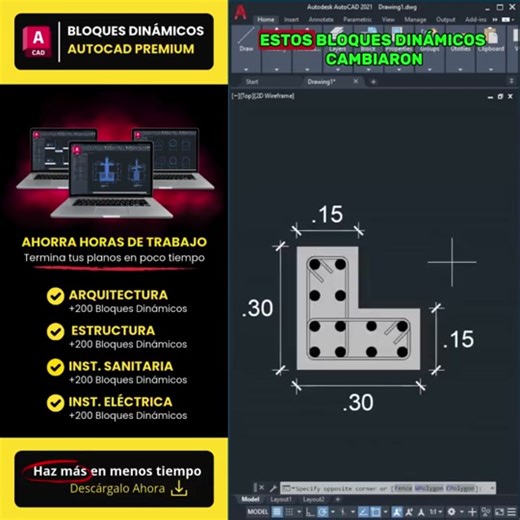 Bloques dinámicos para autocad #autocad #arquitectura #arquitecto #in...