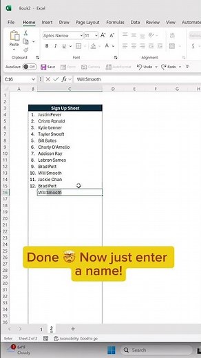 How to create auto-numbering lists in Excel. 🤯 #excel #tutorial #scribe #scribehow #scribepartner