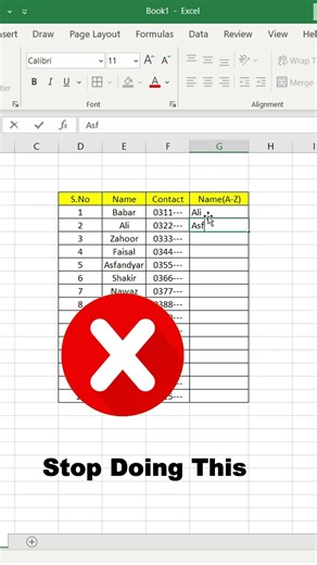 Auto Arrange Words in Excel | Excel Trick: Automatically Sort Words | #watchnow #excel #attendace