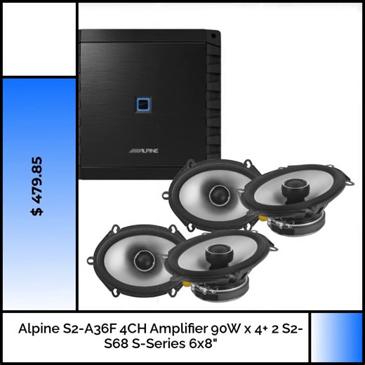 🔊 Turn up the volume on your adventures! 🚗💨 Meet the Alpine S2-A36F 4CH Amplifier & S-Series 6x8 Speakers. With 90W x 4, experience audio power that makes every ride feel like a concert! 🎶 From cruisin' down the highway to tailgate parties, this dynamic duo brings crystal-clear sound and thumping bass that will elevate your everyday moments. Dive into pure audio bliss today! 😍 Don't let this gem slip away at just $479.85! Snatch it up before your friends do! 💥🛒 #CarAudio #AudioProGear #Am