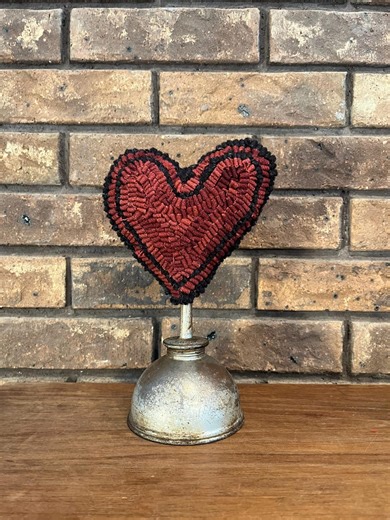 Primitive Wool Heart, Antique Oil Can: Farmhouse Decor - Etsy