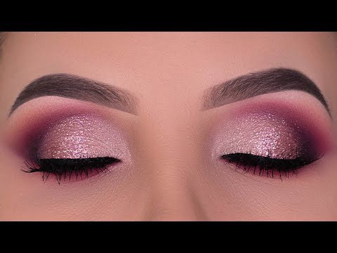 Rose gold glitter eye makeup tutorial | Tati Beauty palette