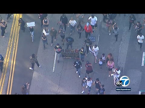 Black Lives Matter demonstrators march through downtown LA in protest of George Floyd death | ABC7