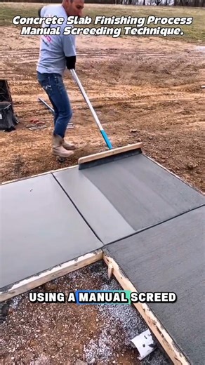 Concrete Slab Finishing Process | Manual Screeding Technique.