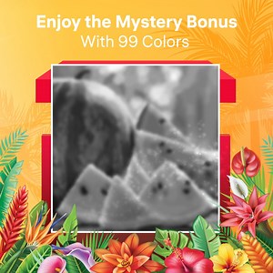 184K views · 529 reactions | The new Mystery Bonus is here — with 99 vibrant colors  Don’t wait, start coloring and reveal the mystery today  Link  https://pixelartbonus.easybrain.com/MysteryWatermelon #PixelArtBonus | Pixel Art - Color by Number | Facebook