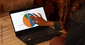 Gen Z Investor Woman Checks Balance on Laptop Track Right