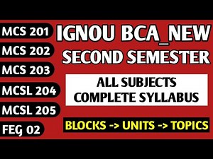 IGNOU BCA NEW Second Semester Complete Syllabus 2025 | All Subjects 2nd Semester IGNOU Bca New