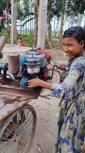 Why the Little Girl Couldn't Start the diesel engine | Diesel engine Starting challenge #reelsfbシ #reelsvideoシ #reelschallenge #dieselengine | Power Tiller BD & Machinery Tools