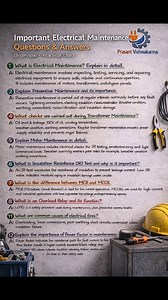 Electrical Maintenance interview questions and answers? #ElectricalMaintenance #electricity #electrician #fblifestyle #transformer #VFD #soft #trade #dgsets #electricalwifi | Electrical wifi