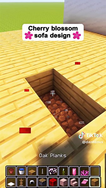 Beautiful Cherry Blossom Sofa Design in Minecraft