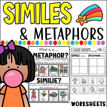 Similes and metaphors posters and worksheets bundle