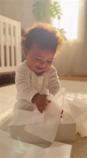 Baby Discovers Tissue Box Magic