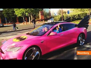 Sergey Brin Drives Pink Tesla Batmobile