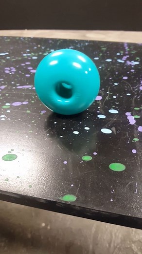 Michael Stevens on Instagram: "The Wobblo: a cute hollow torus with a ball bearing inside #surprise #physics #funny #wobbly #physicstoy #torus"