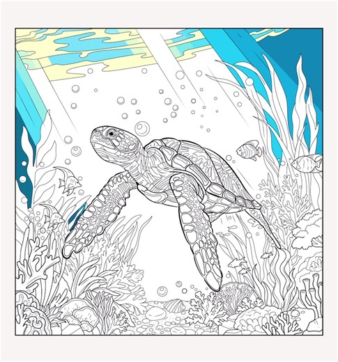 In this little corner of the internet, every shade is happy and every heart is welcome.🩵#seaturtles#digitalcoloring#lovetocolor#therapycoloring#colors