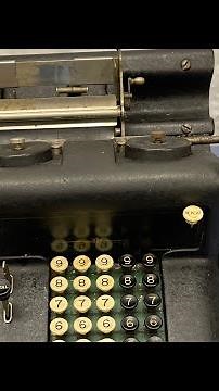 Antique Burroughs Hand Crank Adding Machine in operation pt1