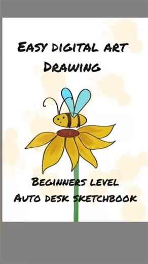 Digital Art Beginner Draws a Cute Bee | Easy Step-by-Step SketchBook