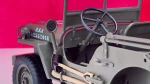 RC Military Truck Rock Crawler, 1:10 4WD Off-Road Remote Control Military Jeep with Winch, Canvas & 2 Batteries, 2.4G All Terrain Army Climbing Vehicle with LED Lights, for Kids Adult