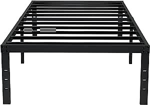 EMODA 16 Inch Platform Twin XL Bed Frames No Box Spring Needed, Heavy Duty MetalBed Frame, Noise Free, Easy Assembly, Black