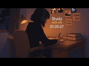 1-HOUR STUDY WITH ME | Countdown | Rainy Night